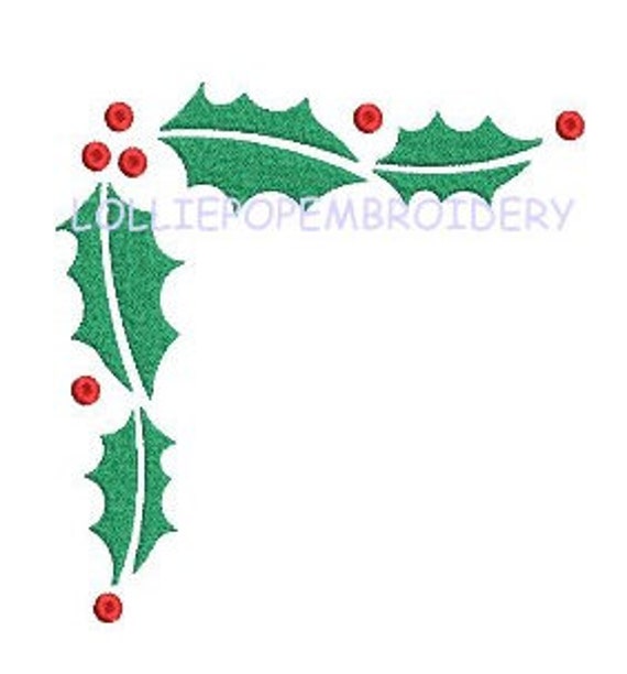 Christmas Holly Corner Border