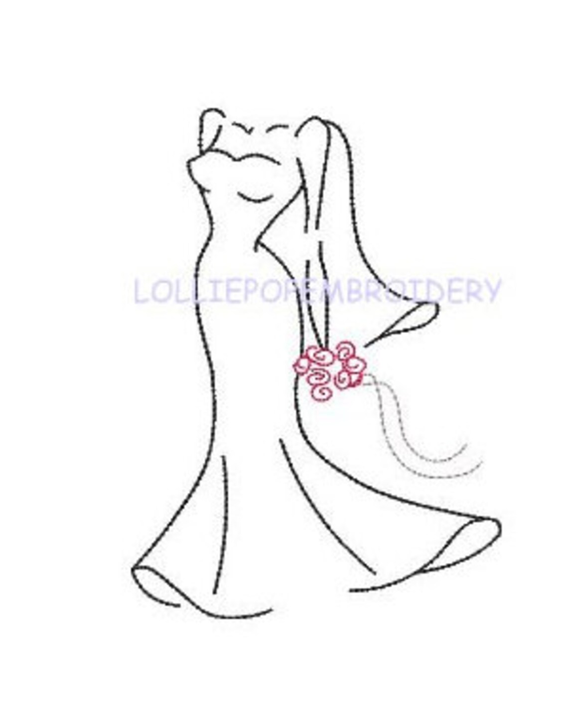 Instant Download Bride Outline/2 Styles Machine Embroidery - Etsy
