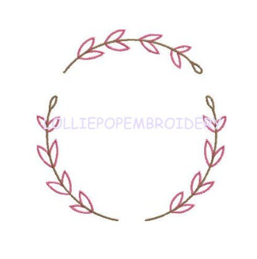 Instant Download - Circle Leaf Border Monogram Frame * Machine ...