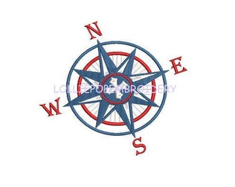 Home Nautical Compass Embroidery Design Size Available 8x12 6x10 and ...