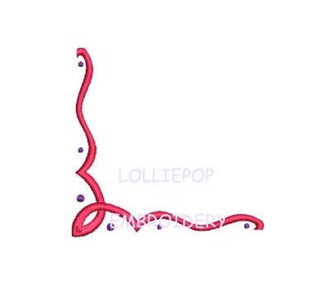 Instant Download - Corner Border With Dots * Machine Embroidery Design ...