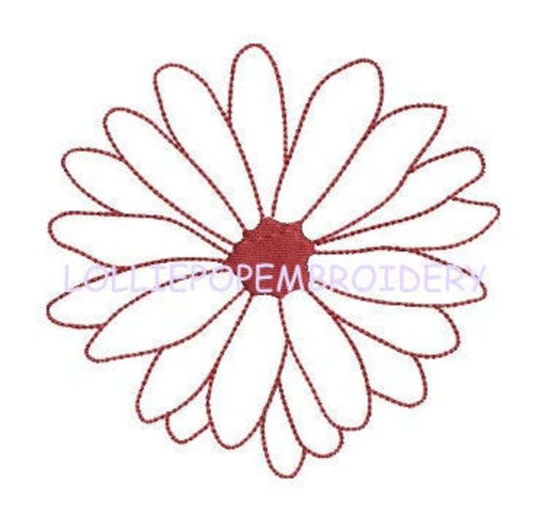 Instant Download Flower Outline Machine Embroidery Design - Etsy