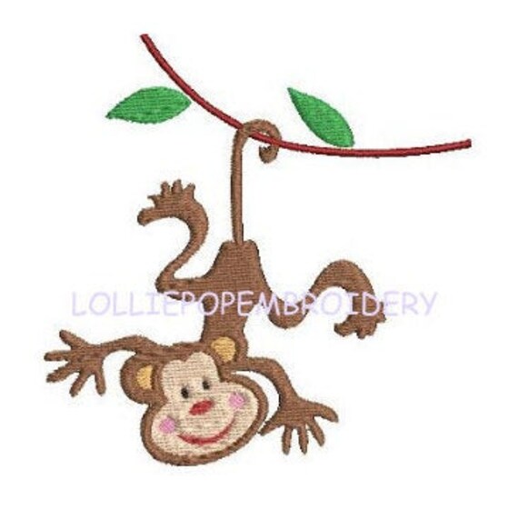 Instant Download Baby Monkey Machine Embroidery Design | Etsy