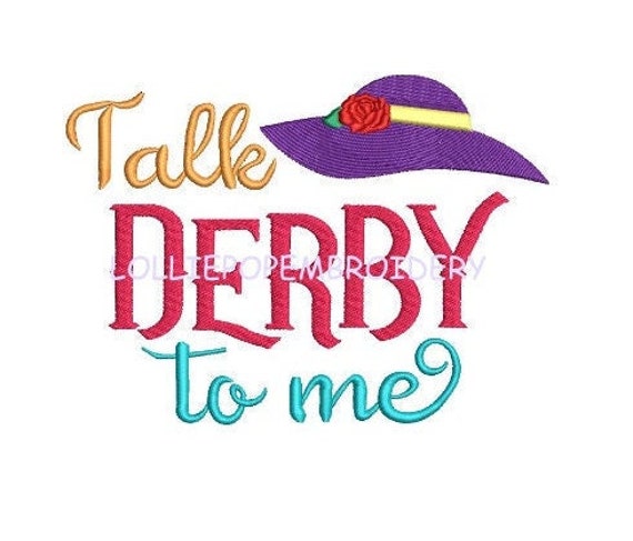 Instant Download Talk Derby to Me Machine Embroidery - Etsy