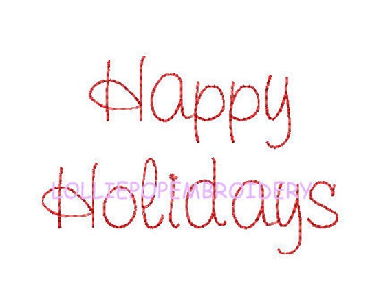 Instant Download Happy Holidays Machine Embroidery Design | Etsy