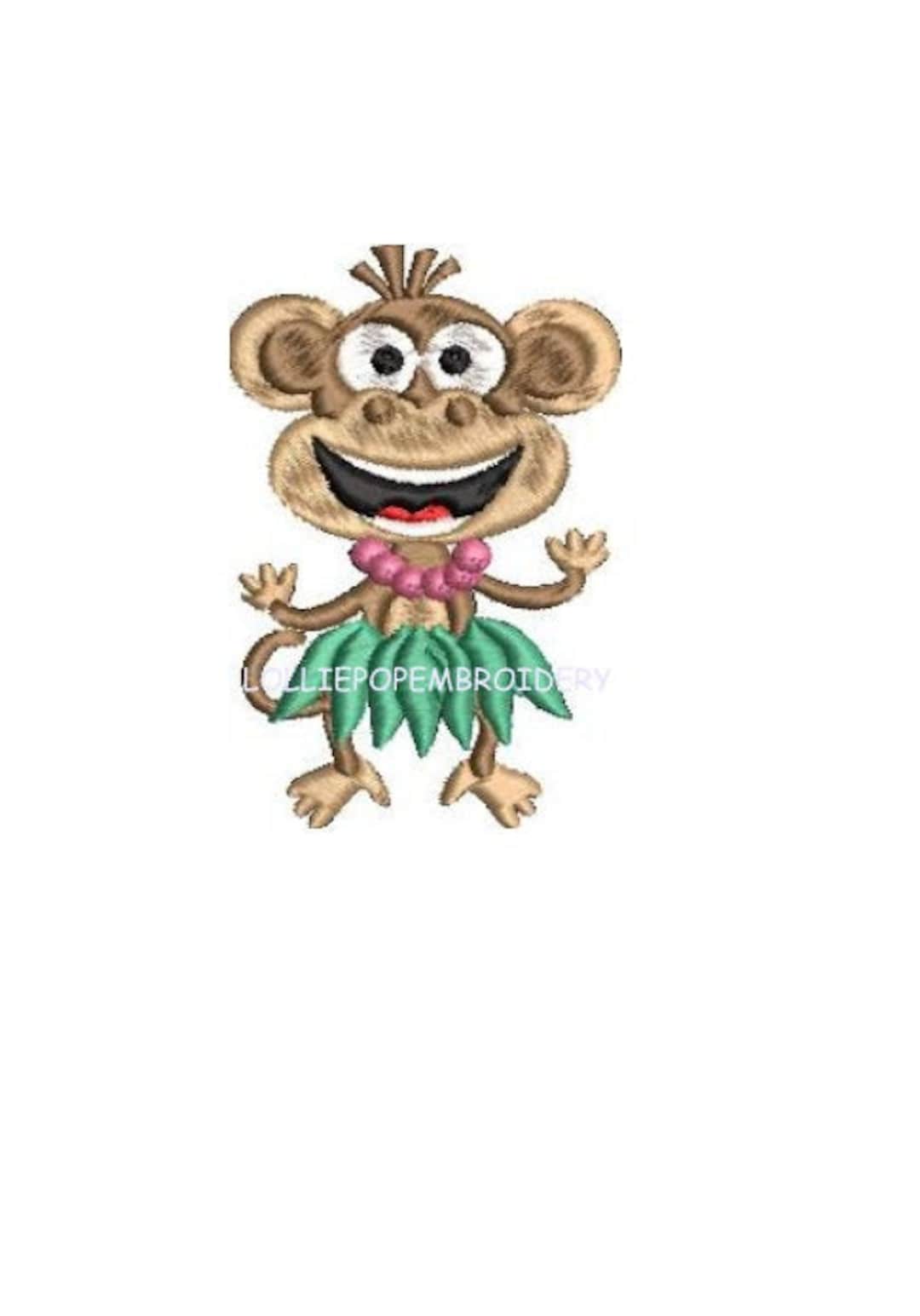 Instant Download - Hula Monkey * Machine Embroidery Design - Etsy