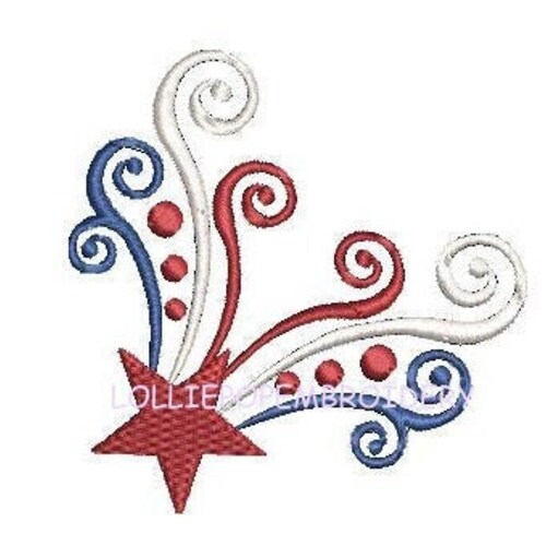 Fourth of July Firework Embroidery Design Fourth of July - Etsy
