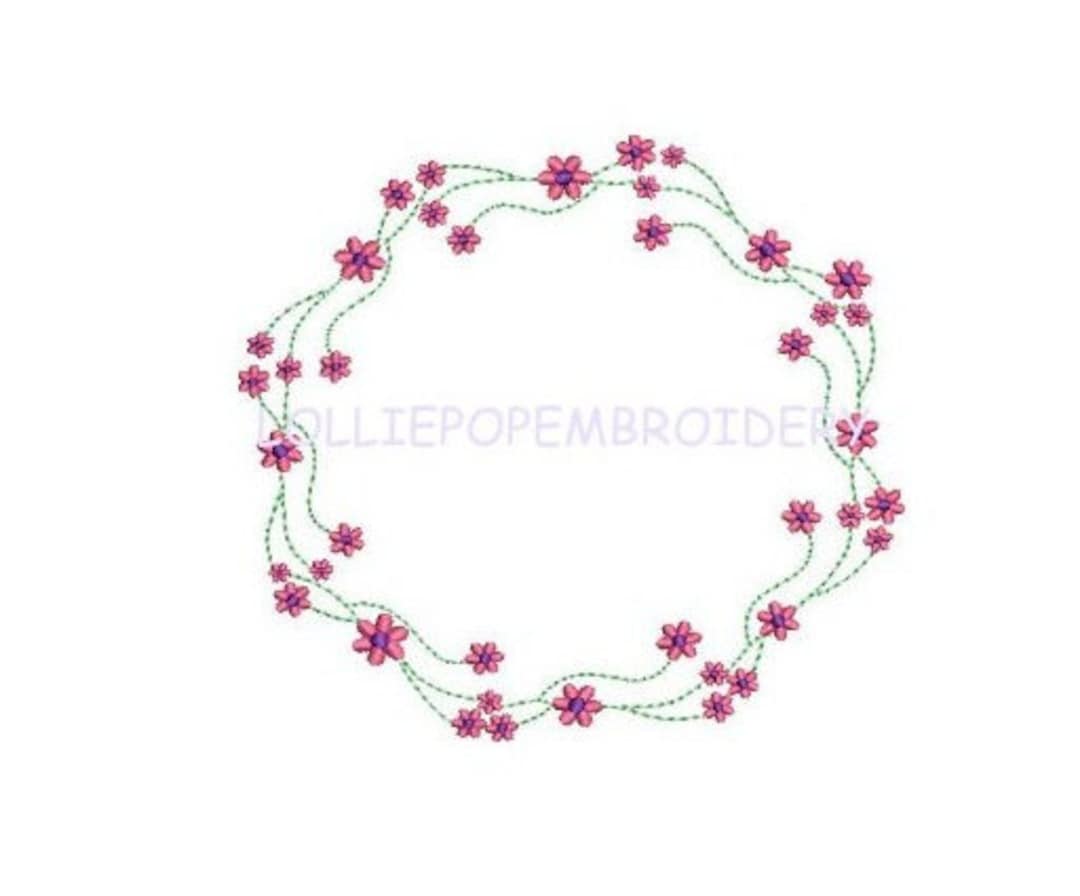Instant Download - Circle Flower Border Monogram Frame * Machine ...