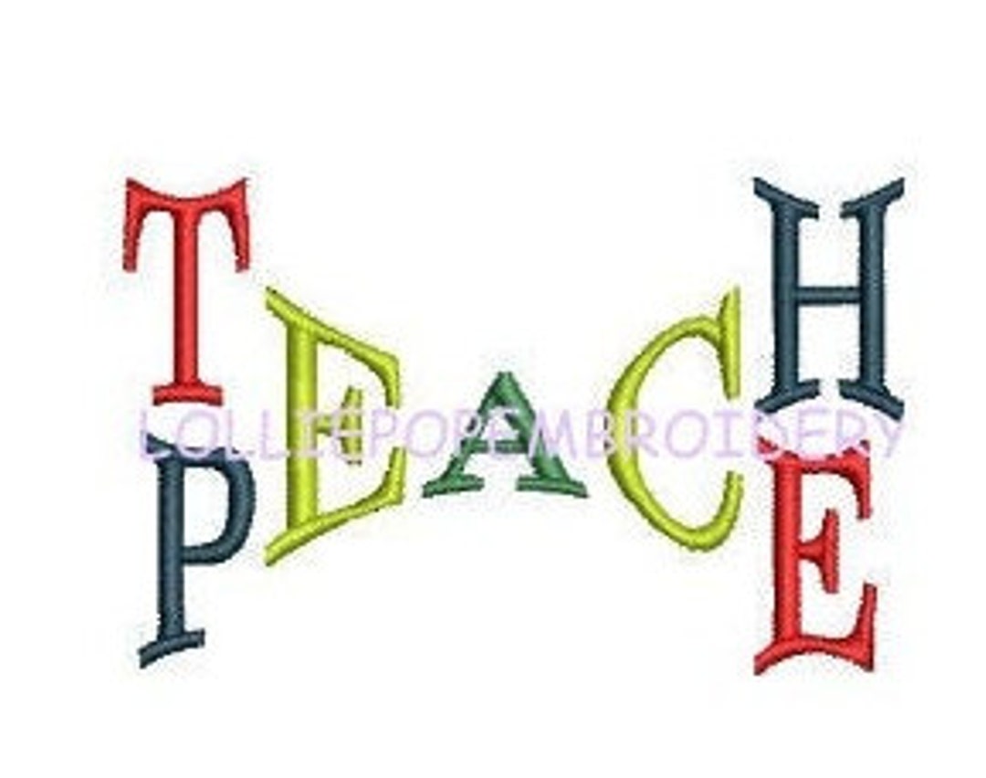 Instant Download Teach Peace Machine Embroidery Design - Etsy