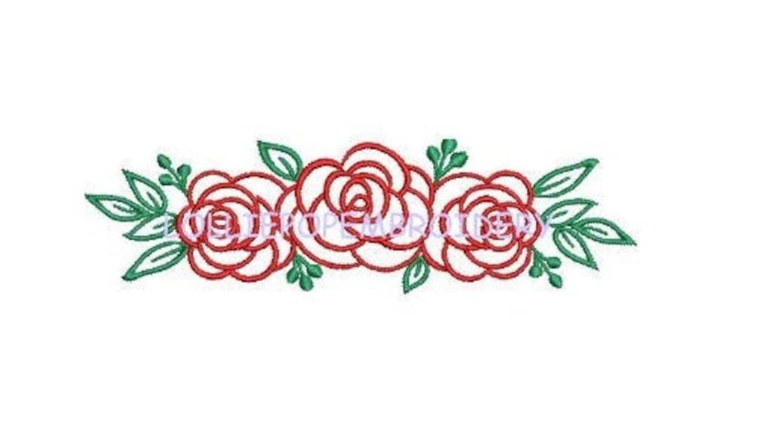 Instant Download - Rose Border * Machine Embroidery Design - Etsy