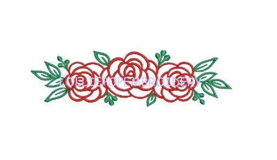 Instant Download Rose Border Machine Embroidery Design | Etsy