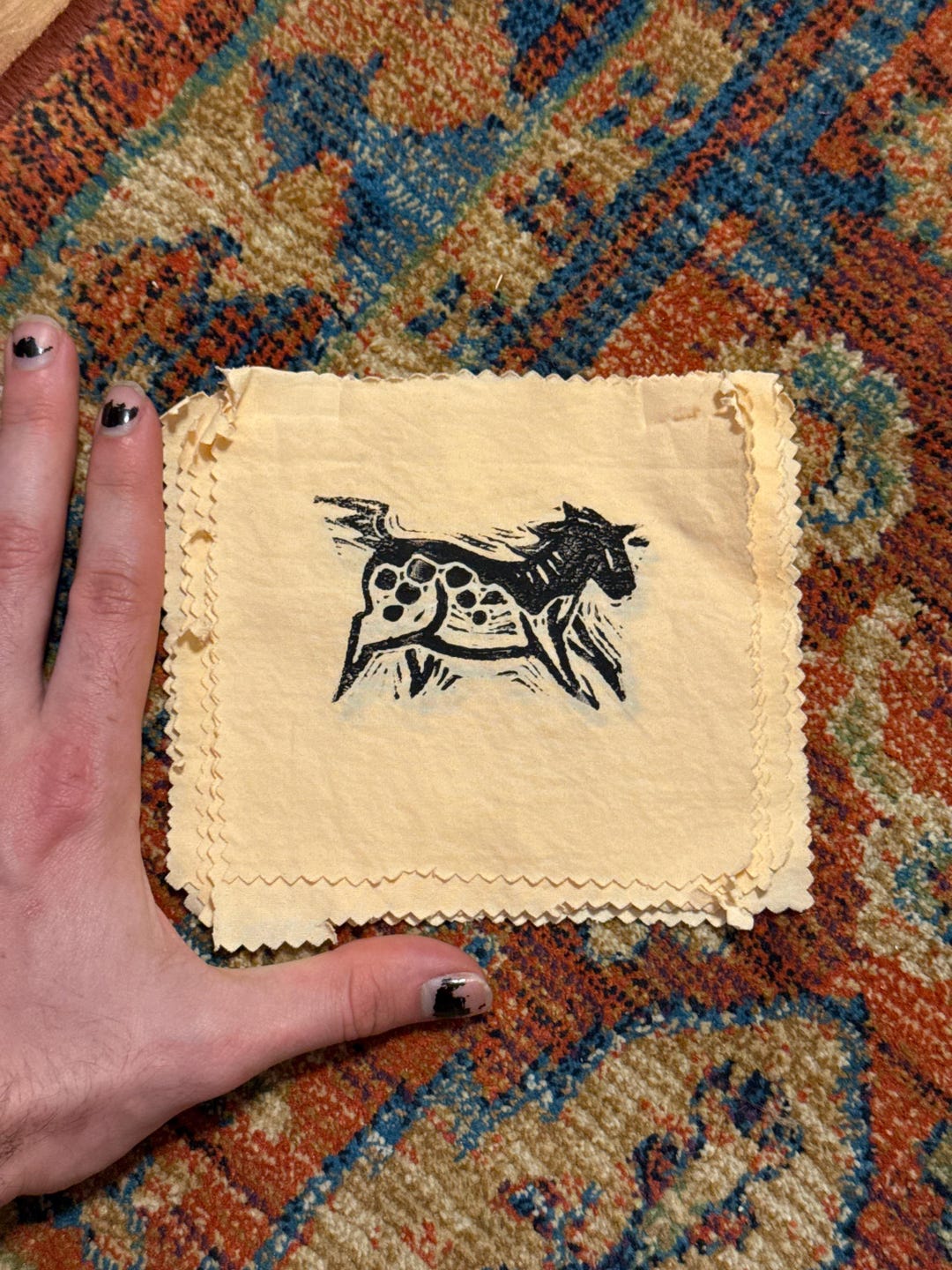 Spotted Cave Horse Patch Linocut - Etsy