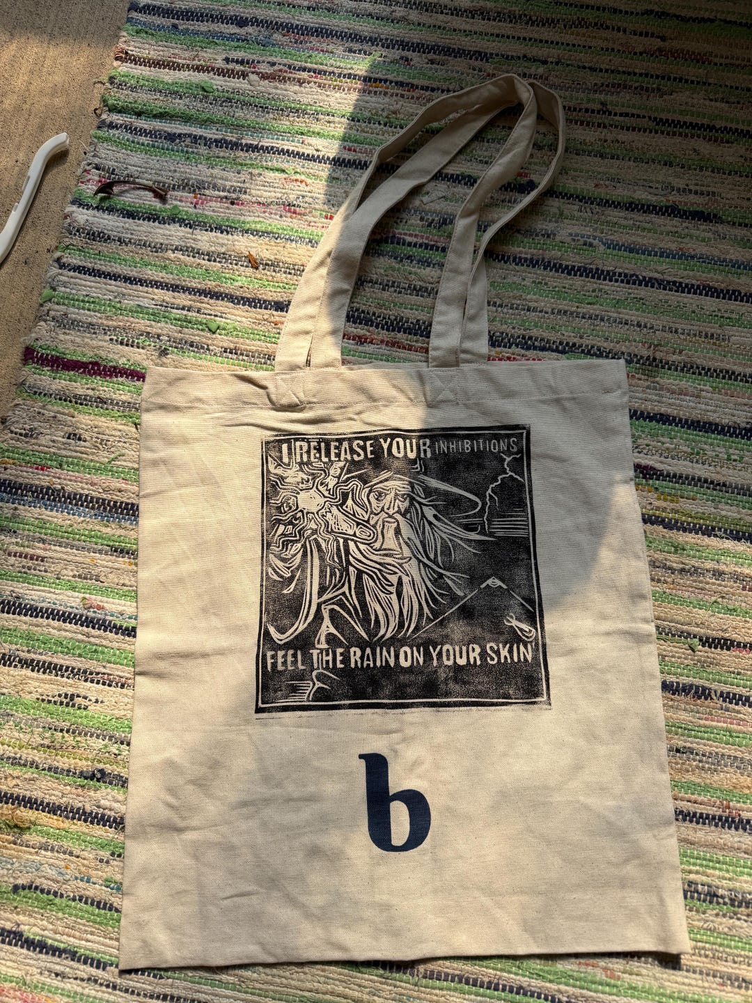 Epic Wizard Totebag Linocut Release Your Inhibitions Feel the Rain on ...