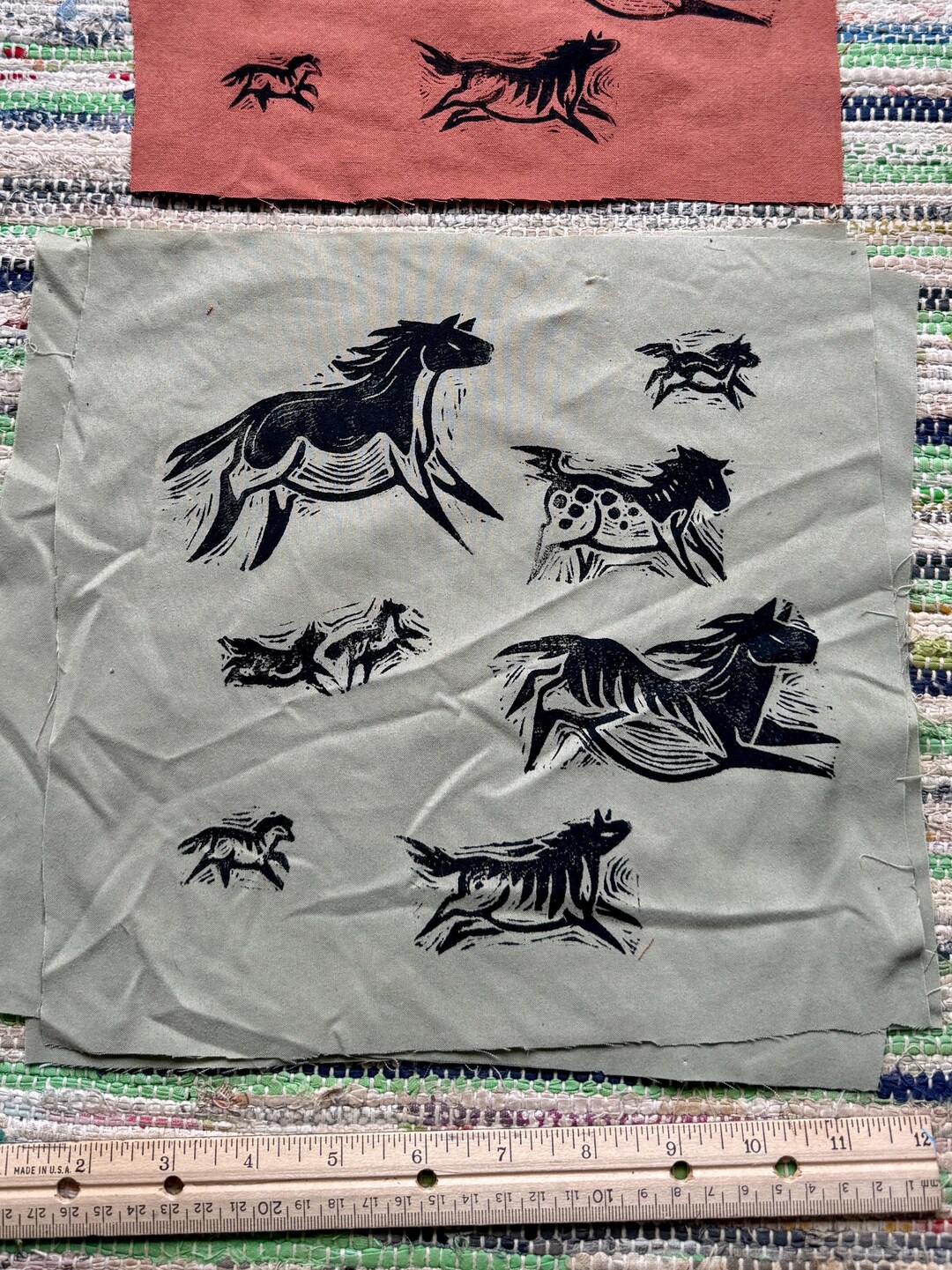 Cave Art Horse Herd Patch Linocut - Etsy