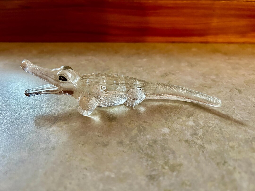 Vintage Glass Alligator Alligator Paperweight Alligator Souvenir ...