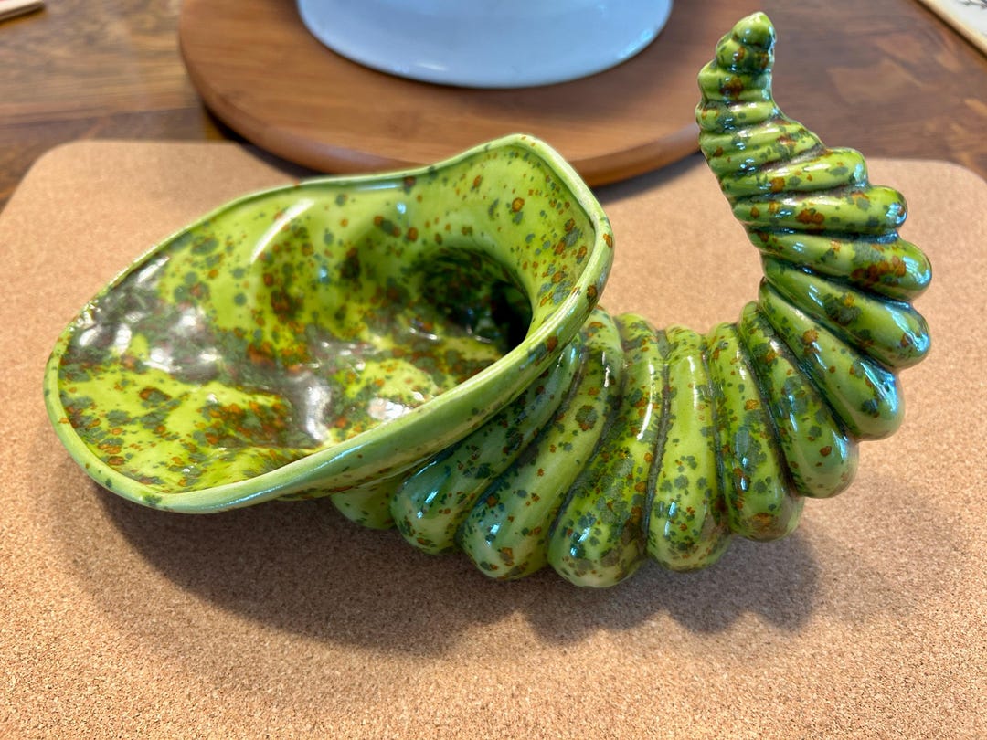 Vintage Ceramic Cornucopia for Fall, Halloween, Thanksgiving- Marked ...