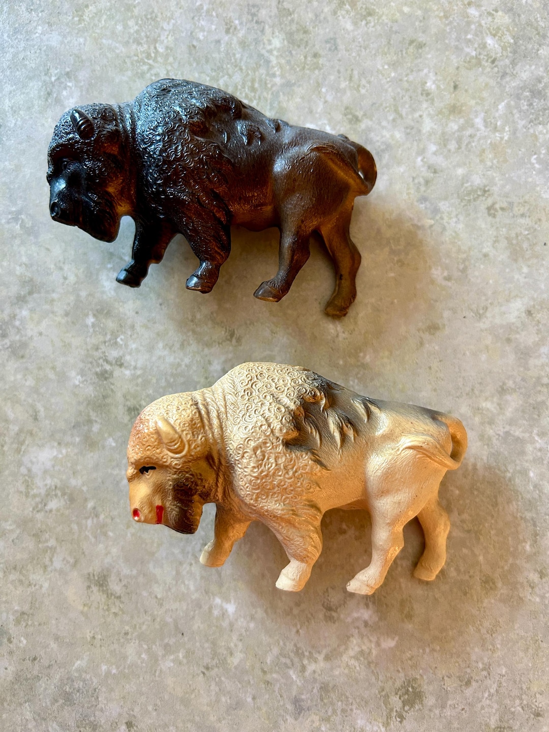 Set of 2 Antique Celluloid Buffalo - Celluloid Buffalo - Vintage Putz ...