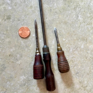 Group of 3 Unique Antique Screwdrivers - Clockmakers or Fine Work ...
