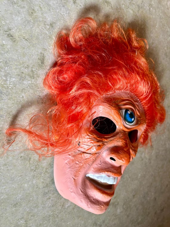 Vintage Cyclops With Orange Hair Halloween Mask- Vint… - Gem