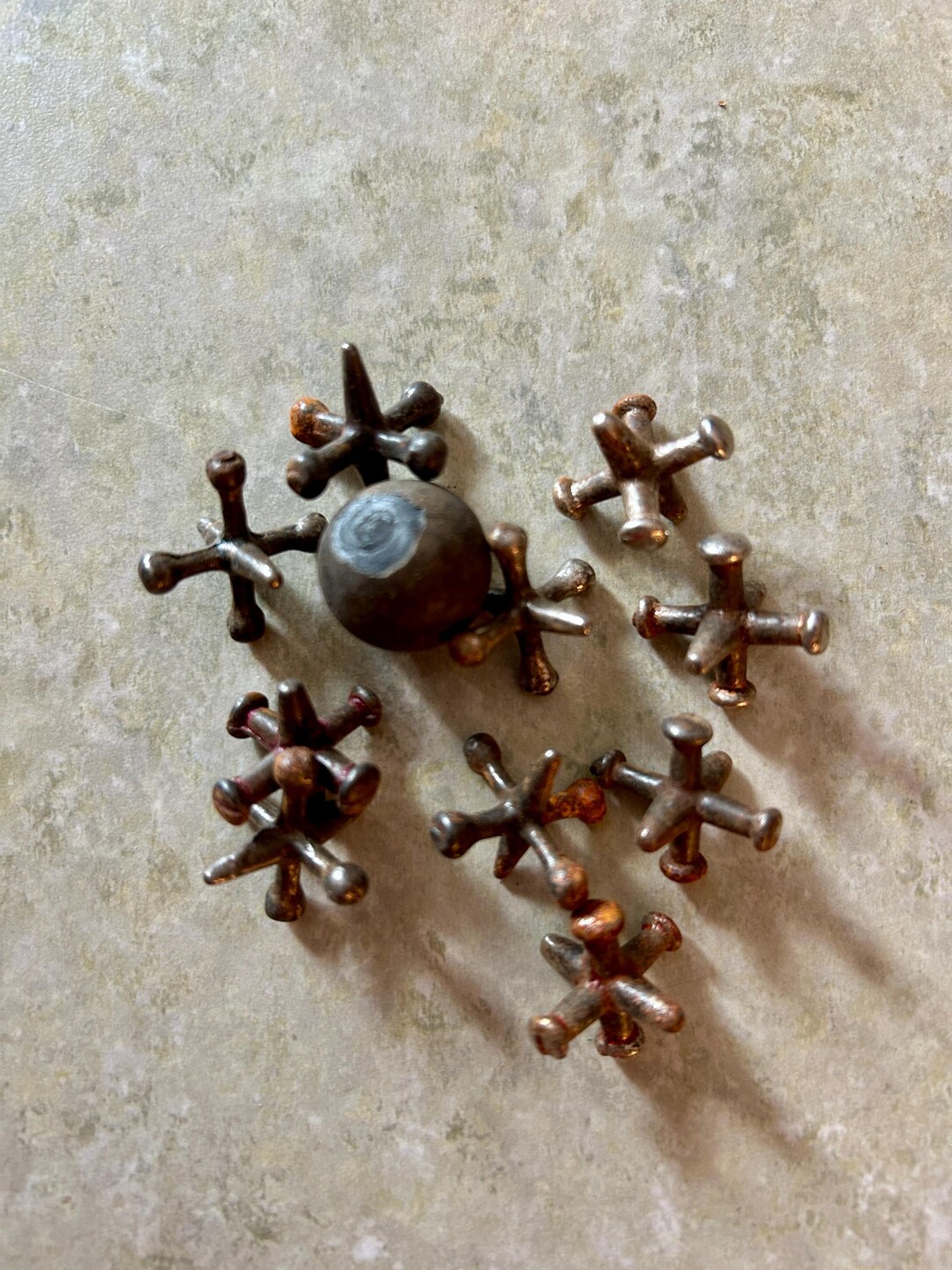 Vintage Set of Jacks With Ball Jacks Game Metal Jacks Vintage Toys ...