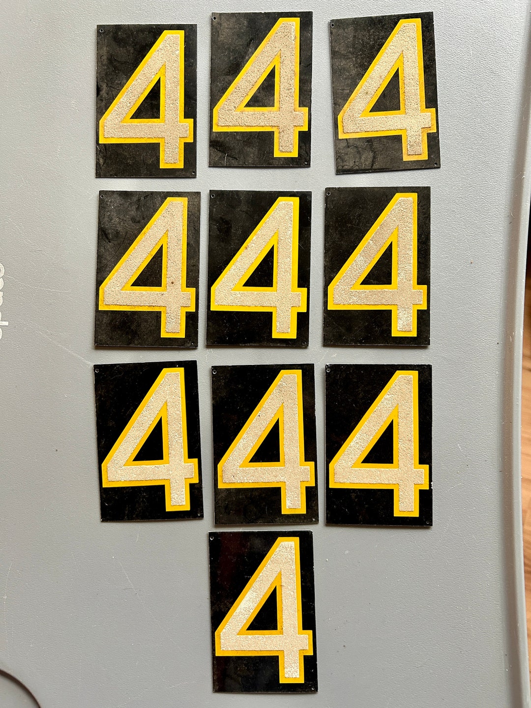 Set of 10 Vintage Reflective Metal Numbers - Vintage Sign Numbers ...