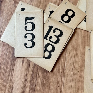 Vintage Math Flashcards – 48 Large Number Cards, Teacher Homeschool ...