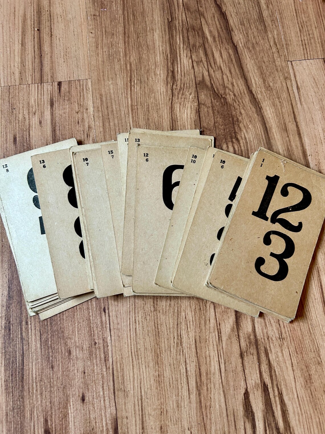 Vintage Math Flashcards – 48 Large Number Cards, Teacher Homeschool ...