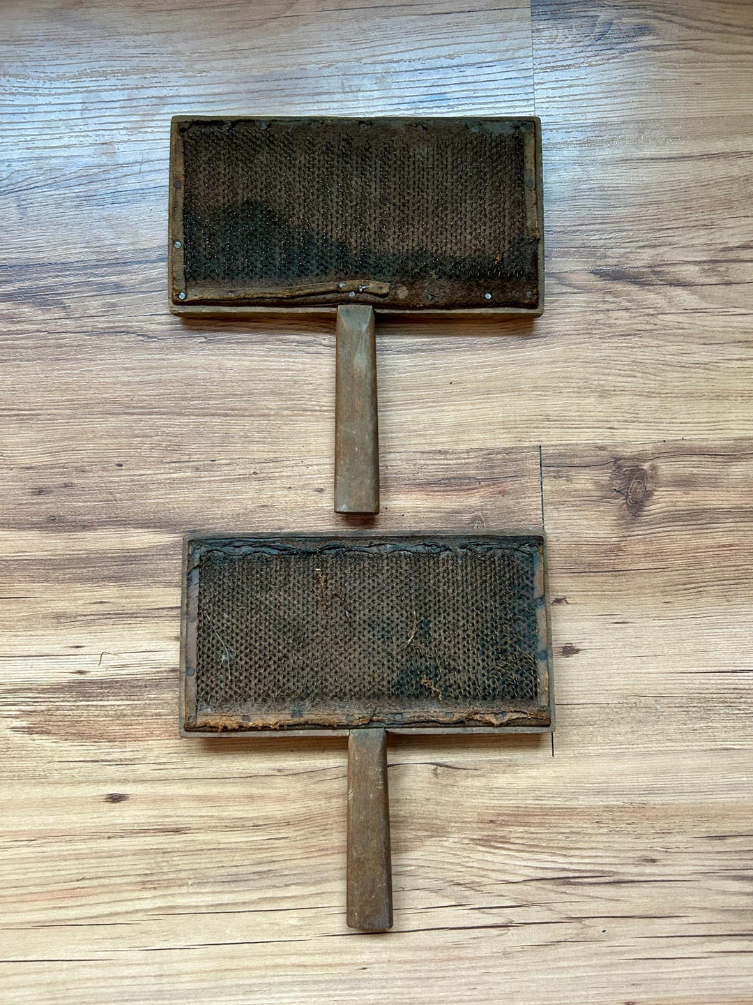Antique Primitive Wool Carding Paddles - Pair Antique Wool Cards ...