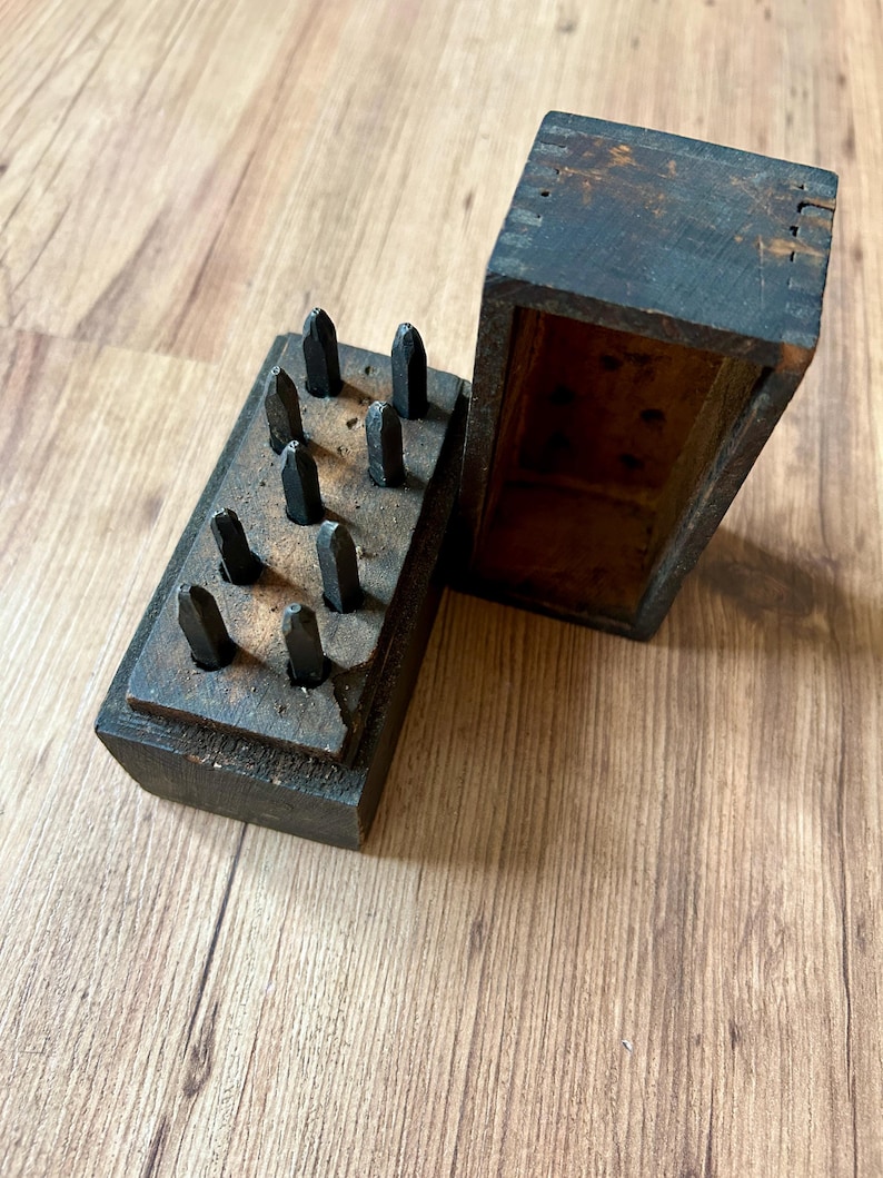 Antique Steel Number Stamp Set – Vintage Wood Case, Farm Tool - Etsy