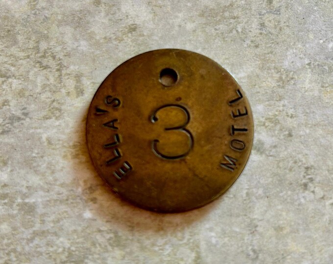 Vintage Heavy Round Brass Hotel Key Fob - Ella's Motel Key Fob ...