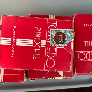 2 Vintage Full Boxes of 12 Each Torpedo Pinochle Playing Cards ...