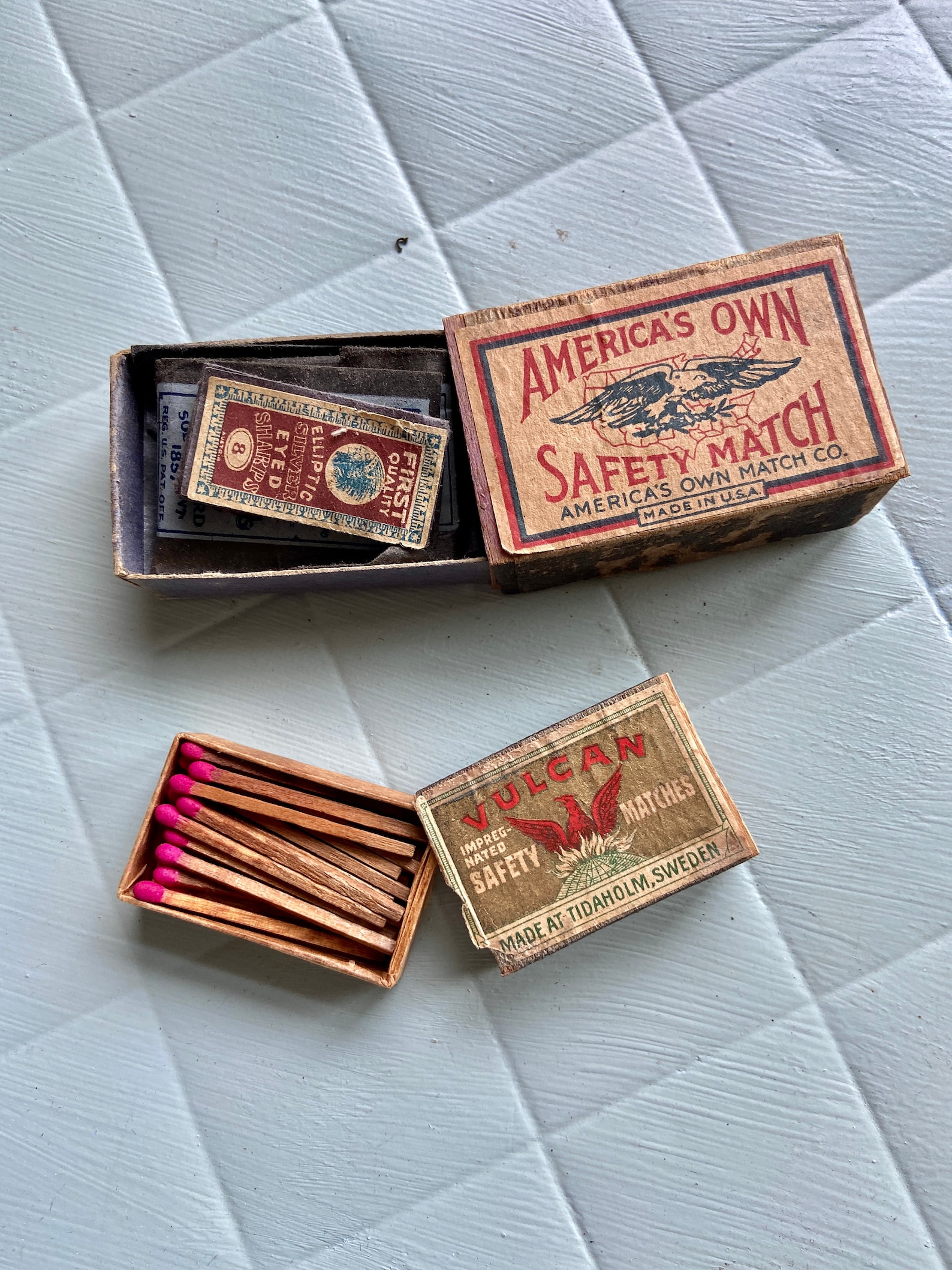 Pair of Vintage 1950's Match Boxes Vulcan Matchbox & - Etsy