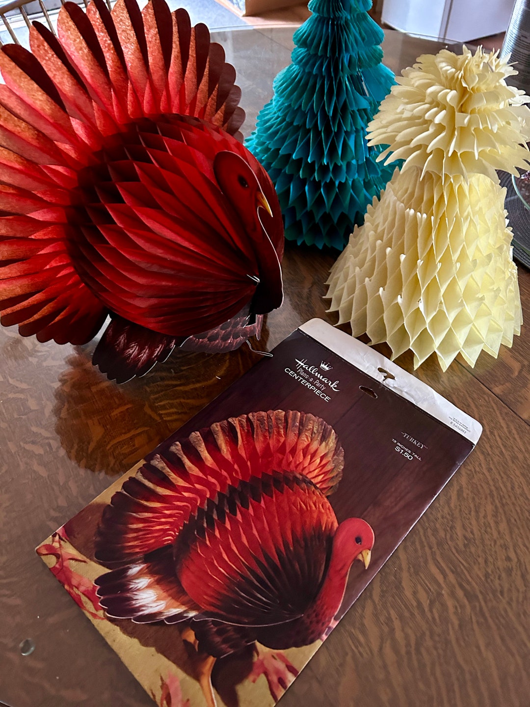 Set of 3 Vintage Holiday Honeycomb Centerpieces Decor - Dennison-like ...