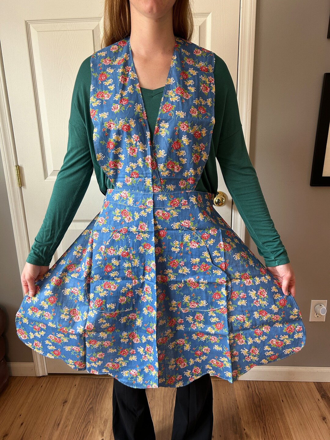 Vintage Feed Bag Cloth Floral Print Apron With Pocket- Feed Bag Cloth ...