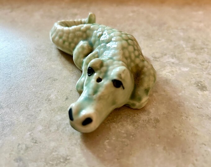 Vintage Ceramic Alligator- Alligator Plant Decor- Alligator Souvenir ...