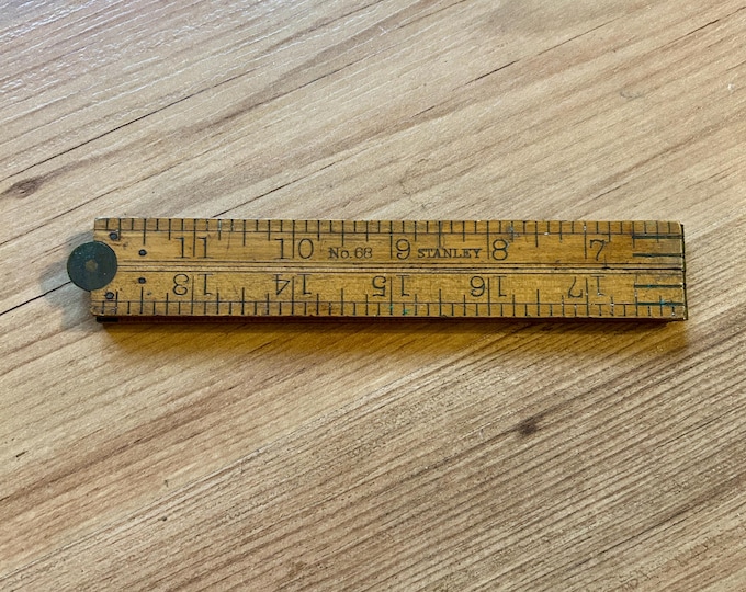 Stanley Brass Capped No. 68 - 24” Boxwood Rule - Antique Wooden Ruler ...