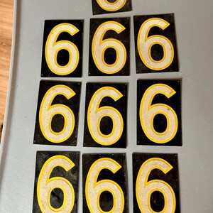 Set of 10 Vintage Reflective Metal Numbers - Vintage Sign Numbers ...