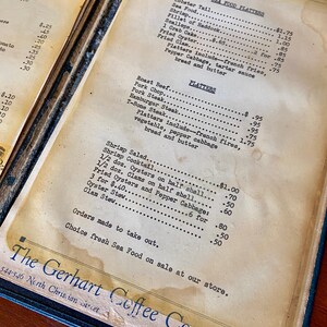 Vintage Menu Cover and Menu Fro Lancaster Coffee Company Vintage Menu ...