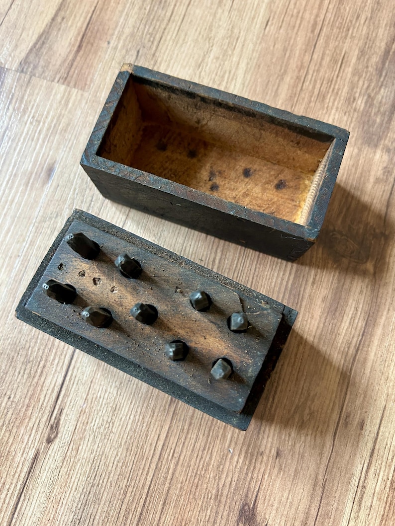 Antique Steel Number Stamp Set – Vintage Wood Case, Farm Tool - Etsy
