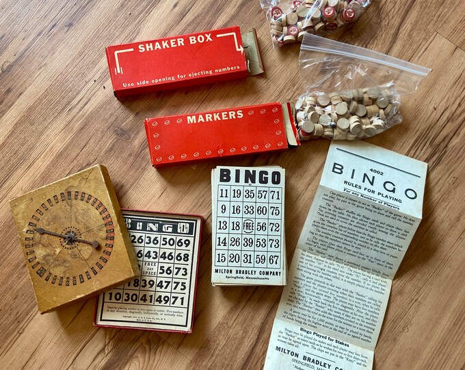 Vintage 1950s Milton Bradley Bingo Game and 1941 E S Lowe Co Bingo ...
