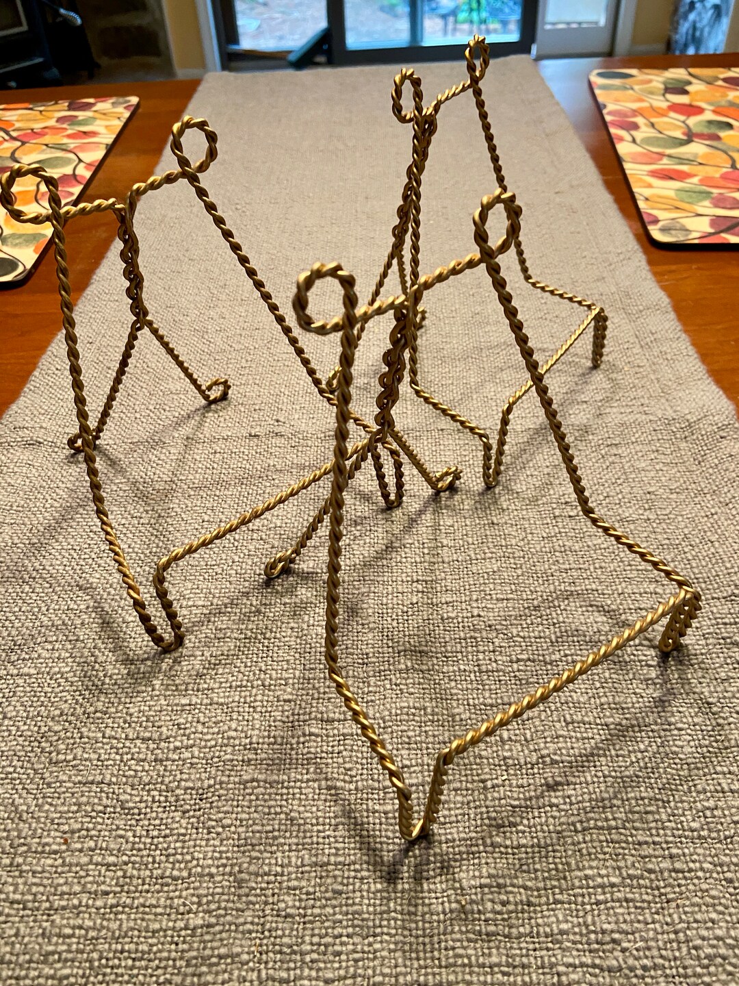 Set of 3 Antique Brass Twisted Wire Frame Book or Plate - Etsy