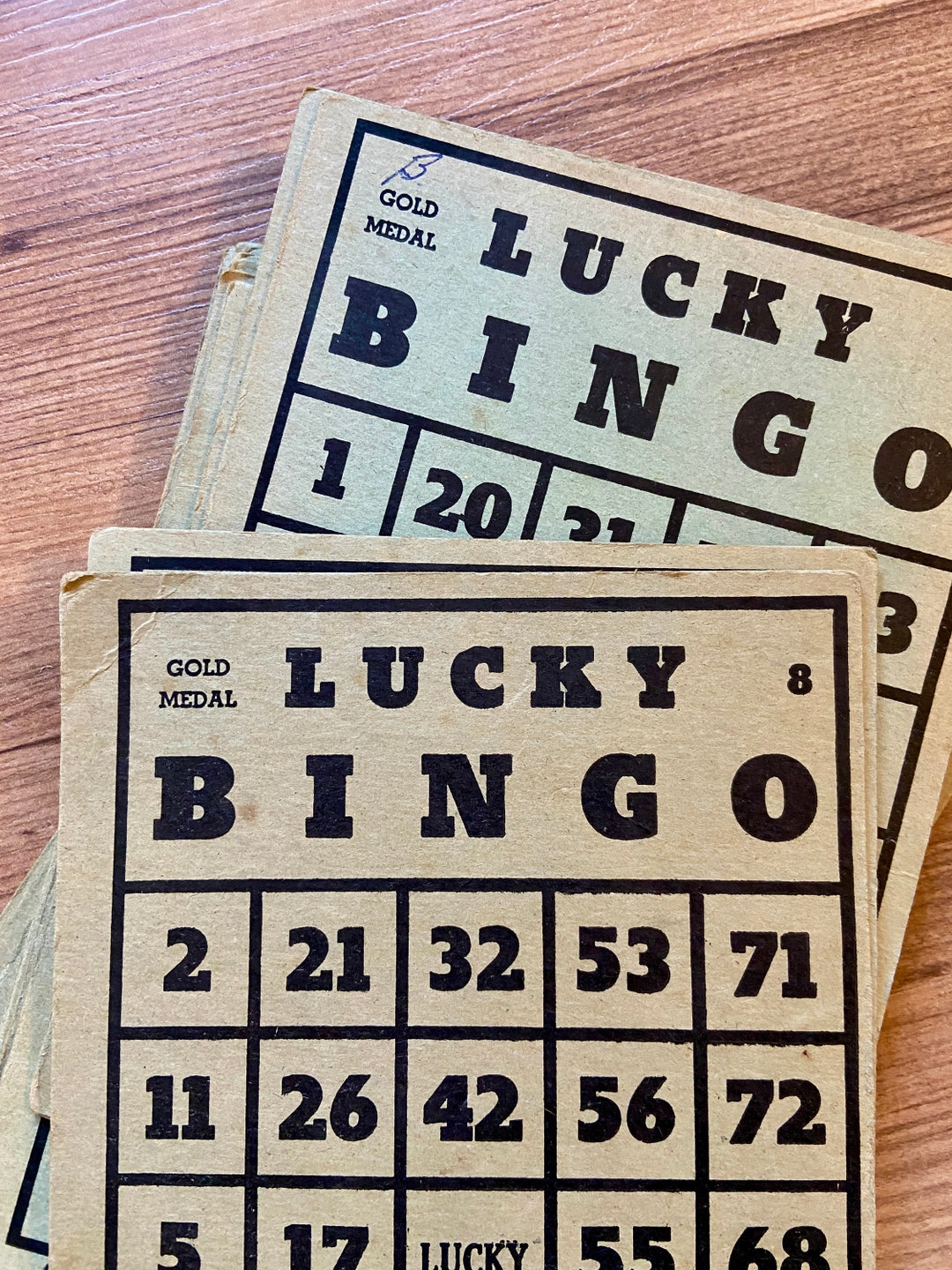 Set of 21 Vintage BINGO Cards From Transogram "gold Medal" in Black Ink ...