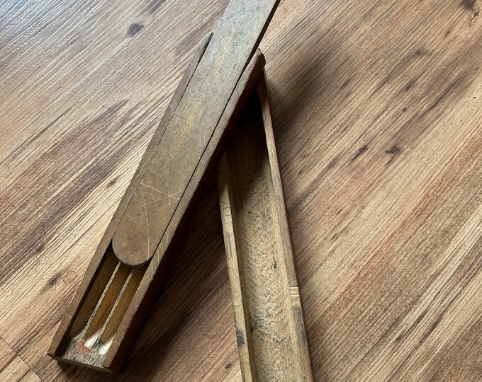 Antique Folding Wooden Pencil Box - Vintage Pencil Box - Vintage School ...