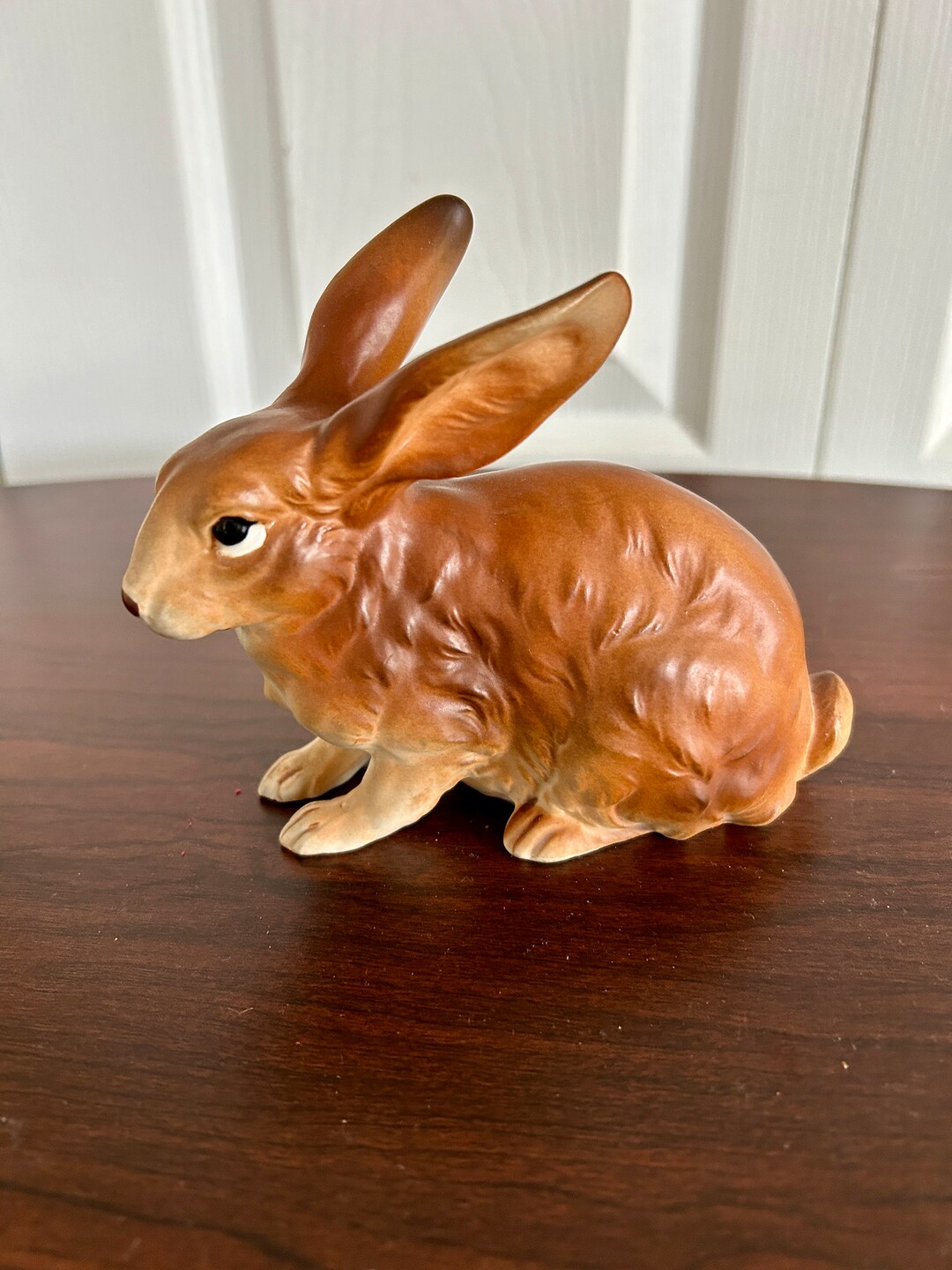 Vintage Large Lefton Rabbit Figurine H6661 Hand Painted Ceramic Bunny ...
