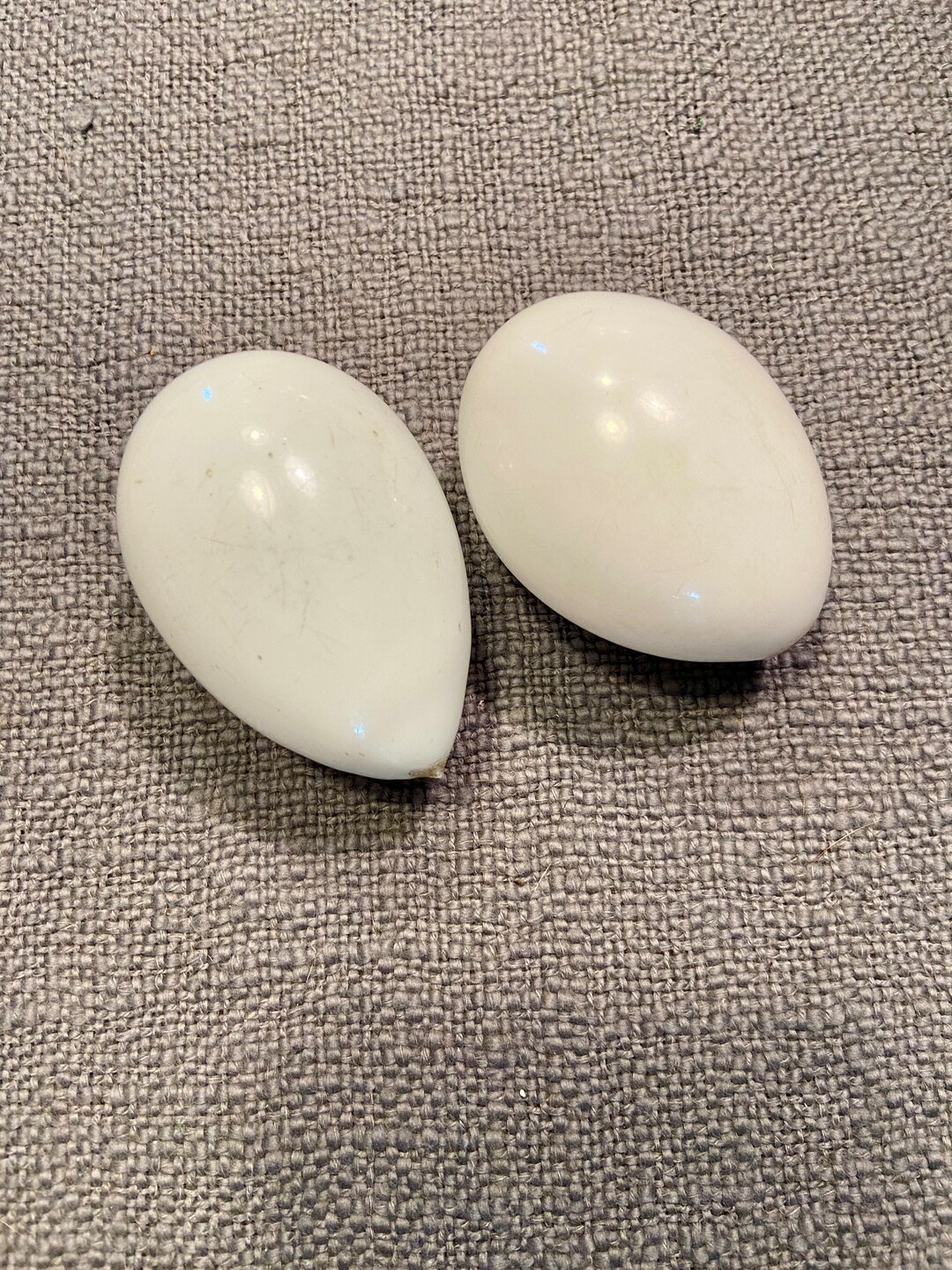 2 Beautiful Vintage Bristol Hand Blown Glass Eggs - Semi-opaque Glass ...