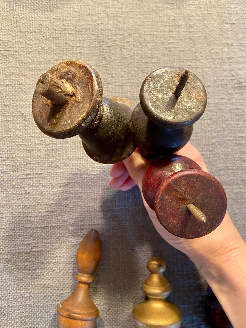 Collection of 10 Antique Wooden Finials Vintage Finials - Etsy