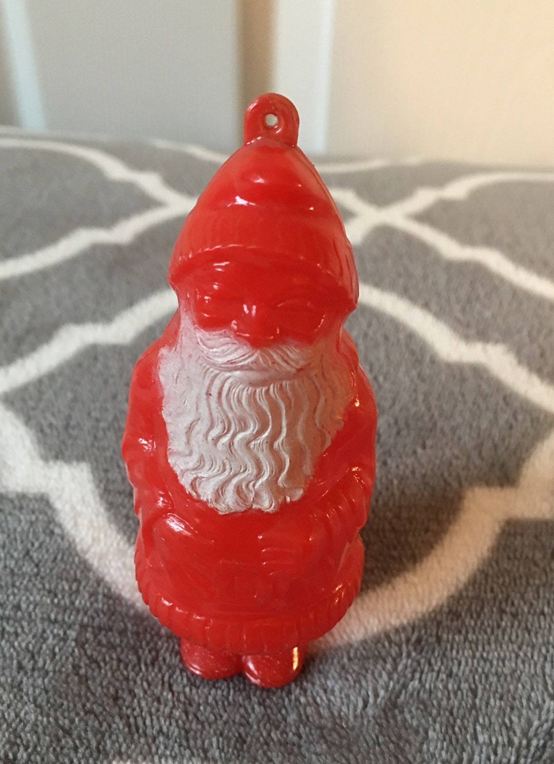 Vintage Christmas Santa Ornament - Retro Plastic Santa Ornament ...