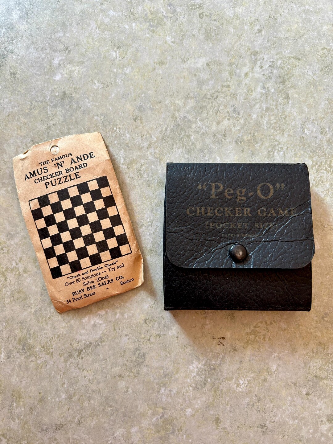 Set of 2 Vintage Puzzles & Games - Vintage Puzzle in OB - Peg O Checker ...