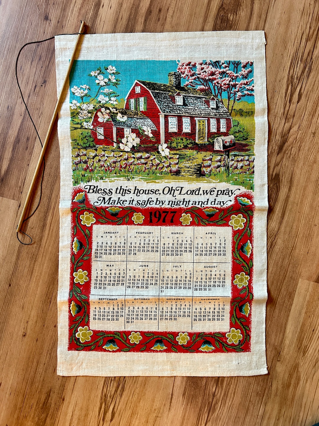 Vintage 1977 Linen Wall Calendar – Americana Heritage Decor - Etsy