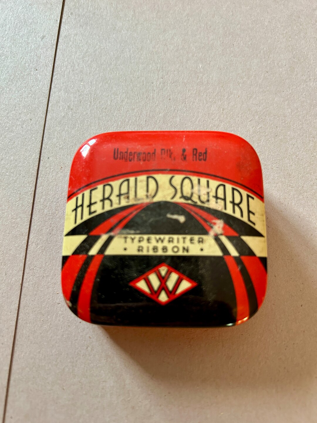 Vintage Herald Square Typewriter Ribbon Tin FW Woolworth Co Antique ...
